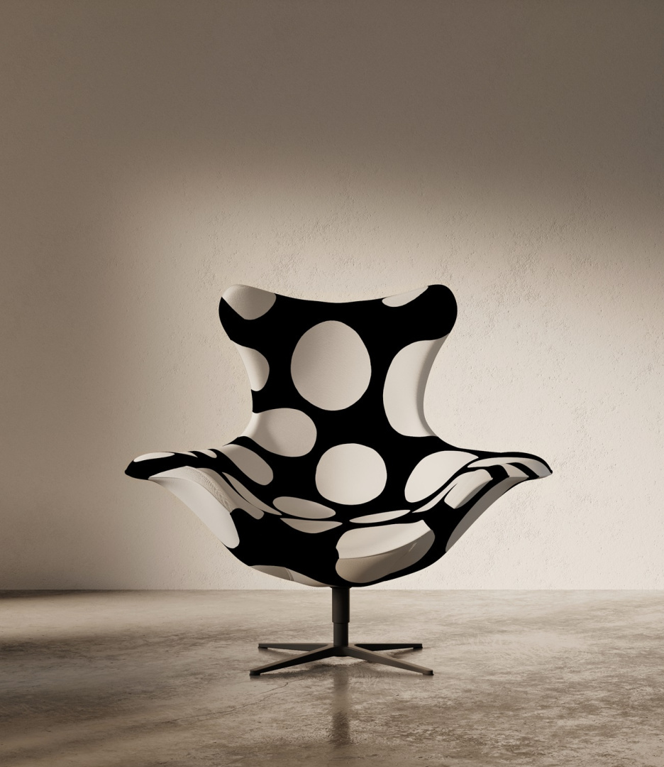 Fotel obrotowy BUBBLE BASE BLACK - Happy Barok - MonkeyMachine.pl